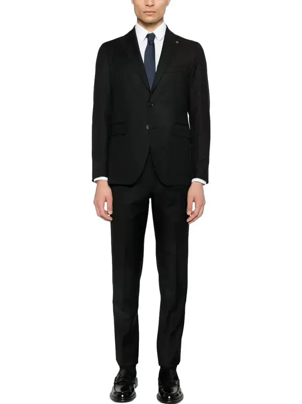 Tagliatore Flap-pocket Suit - Black