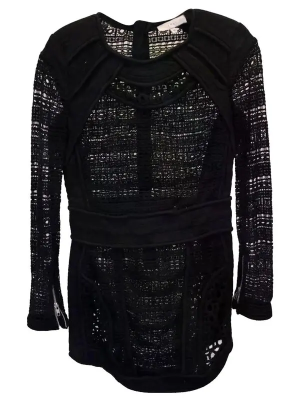 IRO PARIS Lace Zip-fastening Mini Dress - Black