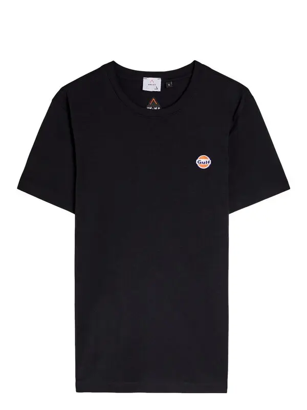 AN-Y1 Embroidered Cotton T-shirt - Black