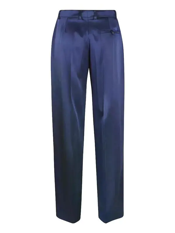 Stella McCartney Pressed-crease Satin Trousers - Blue