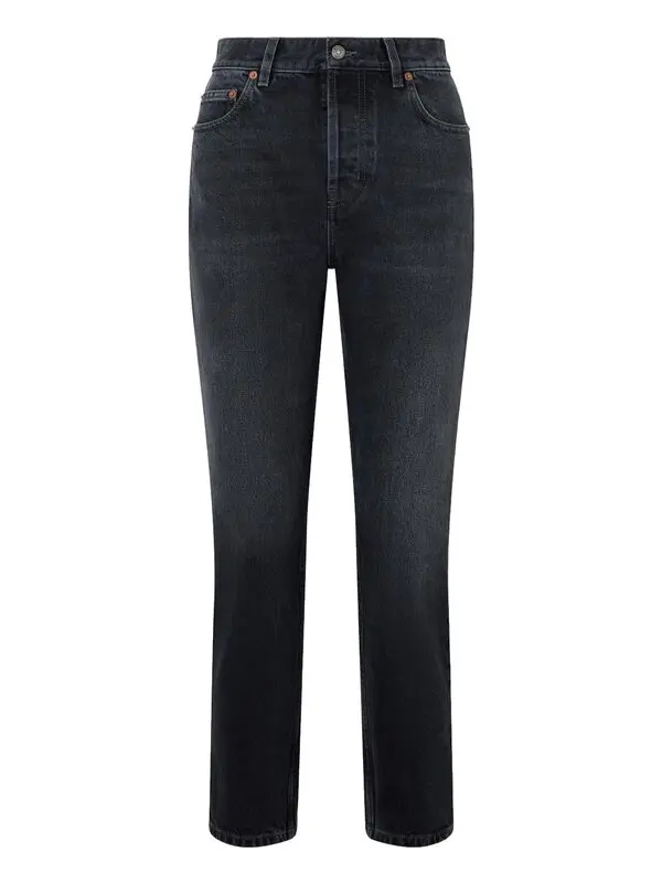 Saint Laurent High-rise Slim-leg Jeans - Black