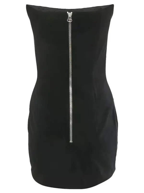 Balmain Velvet Strapless Mini Dress - Black