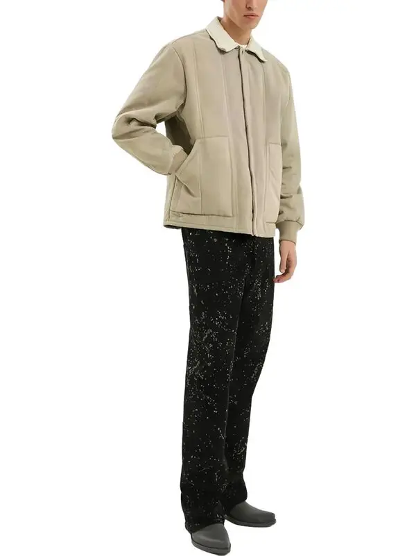 1989 STUDIO Canvas Shearling Collar Quilted Jacket - Neutrals