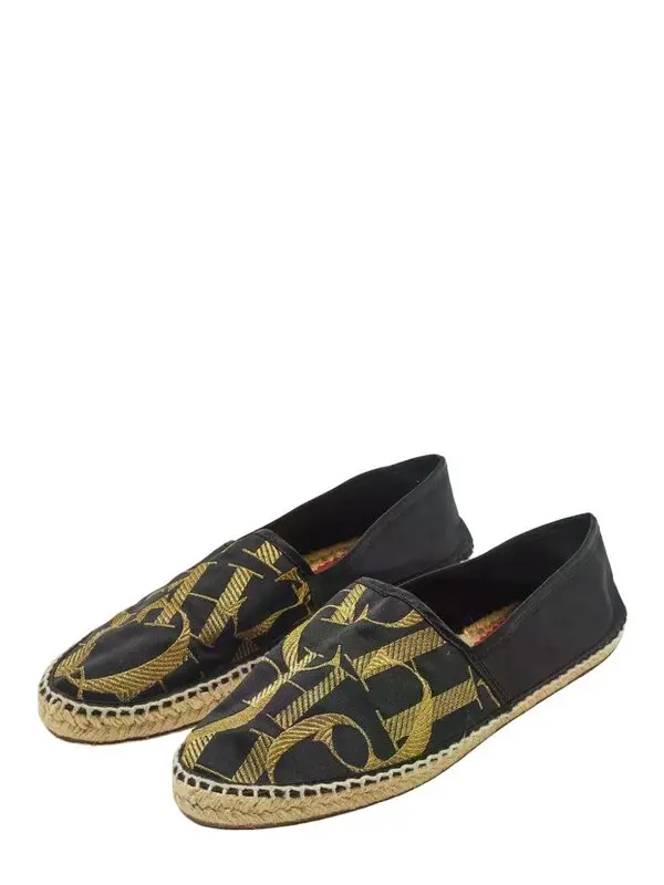 Carolina Herrera Satin Pattern Espadrilles - Black