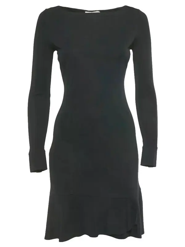 Tory Burch Cotton Long Sleeve Mini Dress - Black