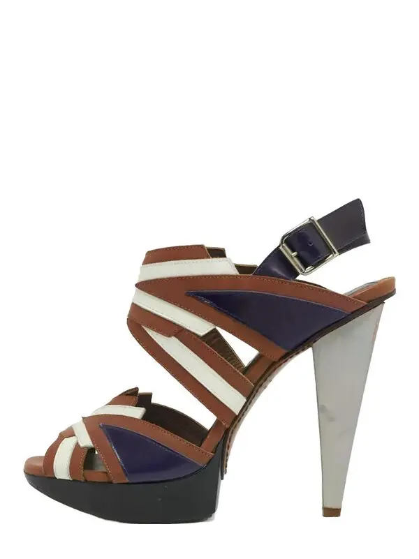 Marni Leather Platform Sandals - Brown