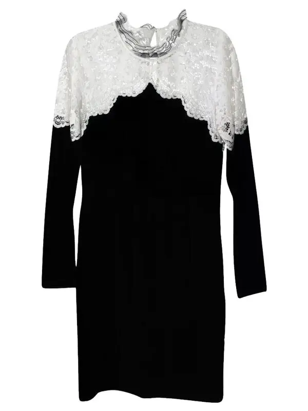 Sandro Lace Detail Midi Dress - Black