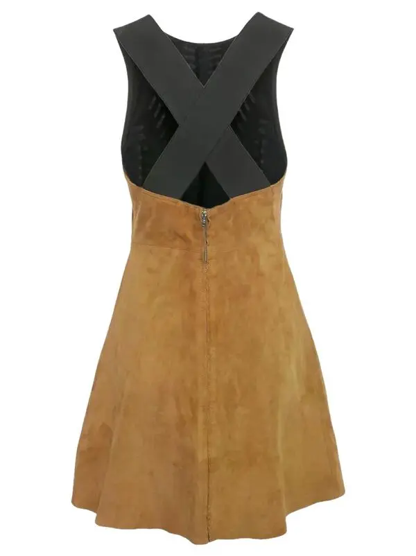 Maje Suede Cut-out Dress - Brown