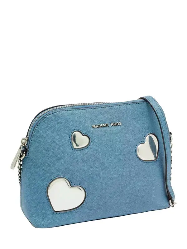 Michael Kors Peek A Boo Dome Heart-motif Leather Cross-body Bag - Blue