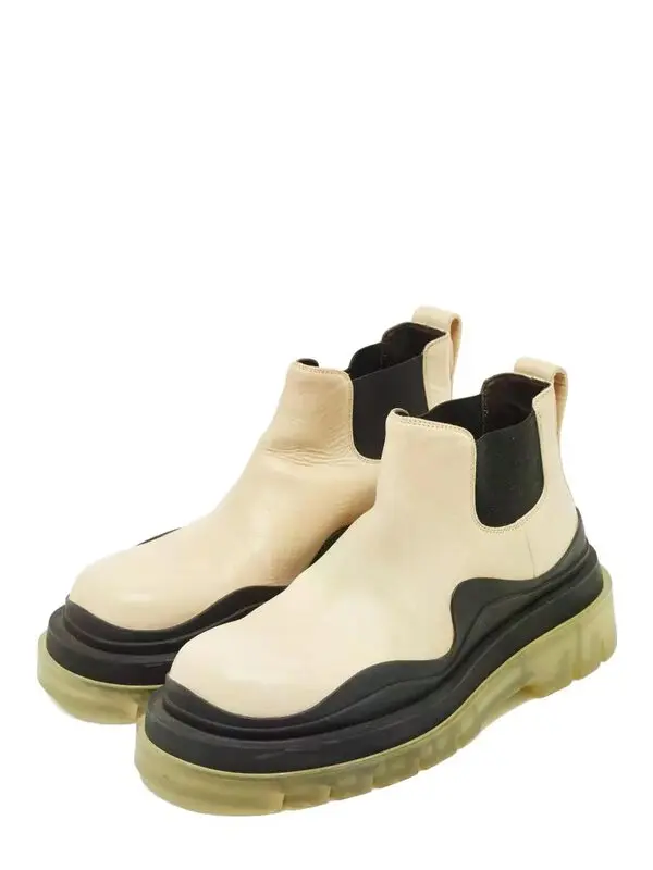 Bottega Veneta Beige Leather Panel Chelsea Boots - Neutrals