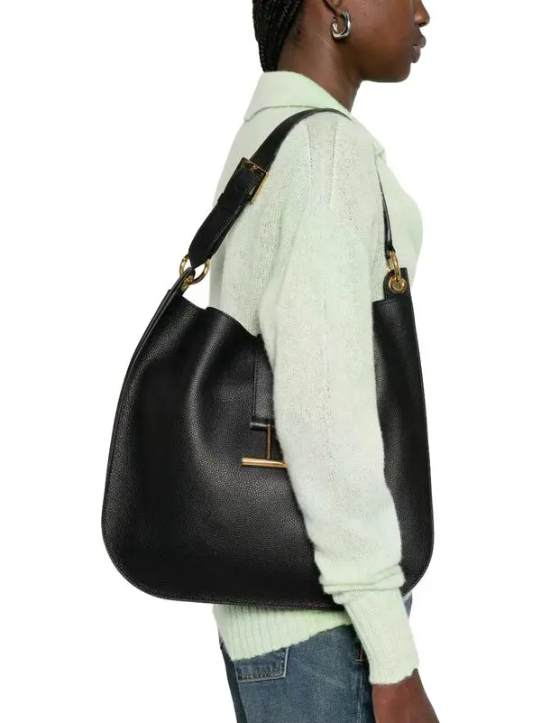 TOM FORD Tara T-bar Leather Shoulder Bag - Black