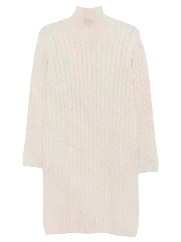 Gant Cable Knit Mock Neck Mini Dress - Neutrals