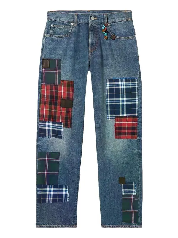 FORTELA Jill Patchwork Five-pocket Jeans - Blue