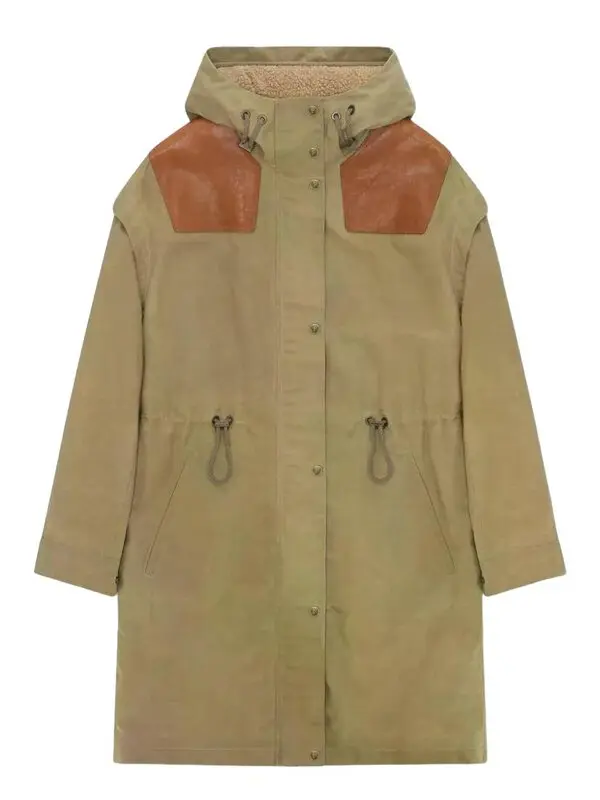 FORTELA Faith Parka Coat With Leather Inserts - Neutrals