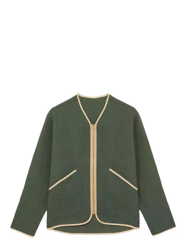 FORTELA Zip-fastening Jacket With Contrast Trim - Green