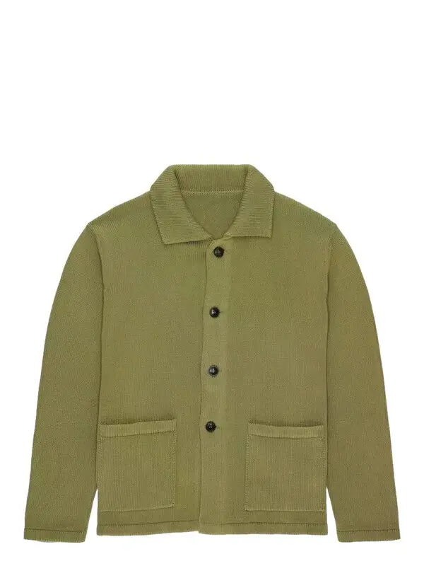 FORTELA Buttoned Cotton Cardigan - Green