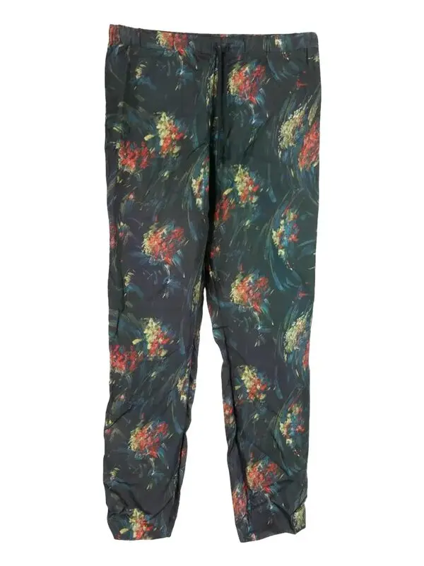 Dries Van Noten Floral Print Drawstring Trousers - Grey
