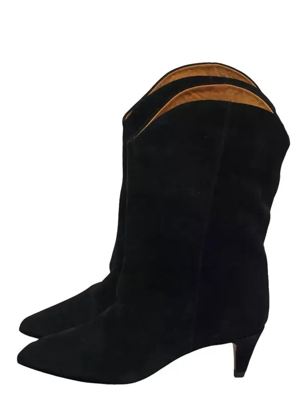 ISABEL MARANT VINTAGE Suede Pointed Toe Boots - Black