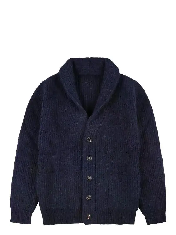 FORTELA Shawl-collar Cardigan - Blue