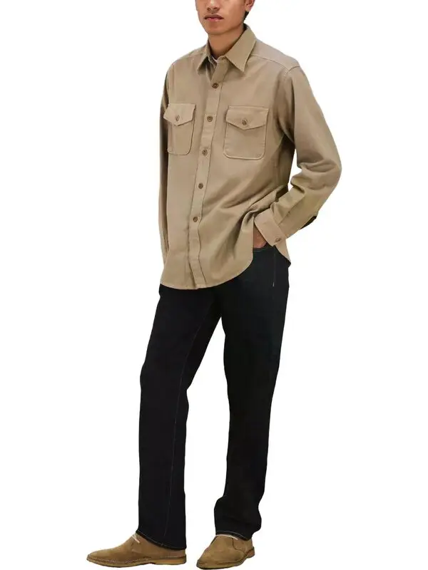 FORTELA Cpo Buttoned Pockets Shirt - Neutrals