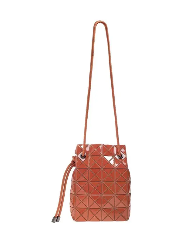 Issey Miyake Geometric Pattern Drawstring Bucket Bag - Orange