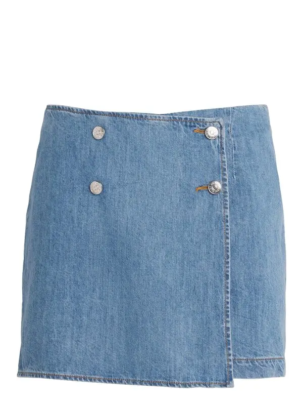 Claudie Pierlot Denim Skort With Button Fastening - Blue