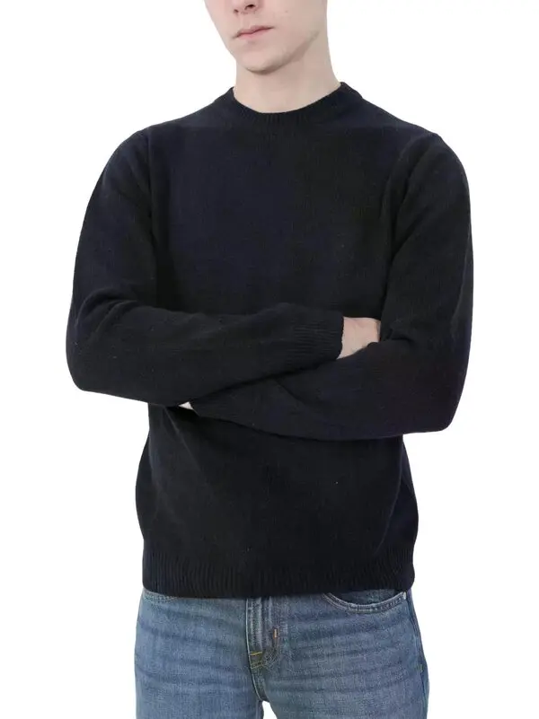 RE_BRANDED Round Neck Long Sleeve Sweater - Blue