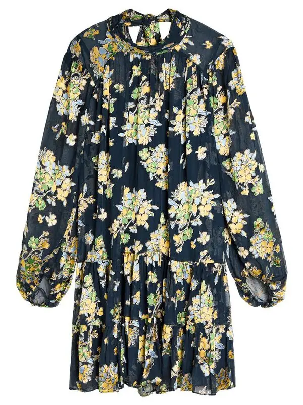 Rixo Anaya Floral Chiffon Mini Dress - Multicoloured