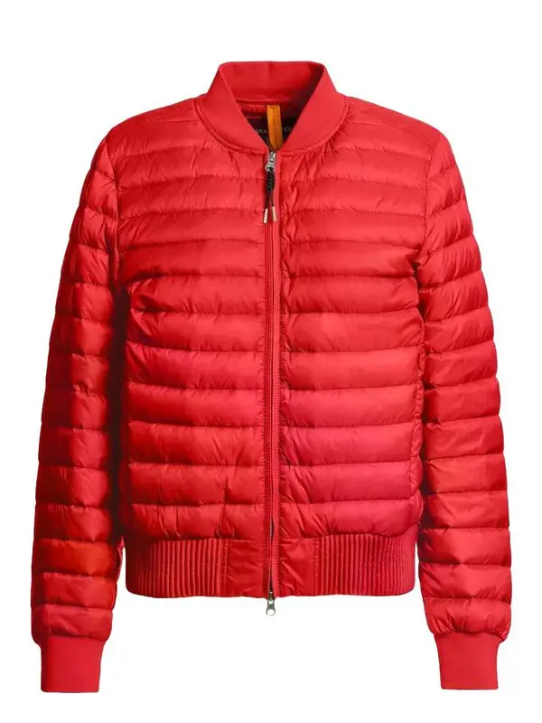 PARAJUMPERS Quilted Bomber Jacket With Zip Fastening - Red
