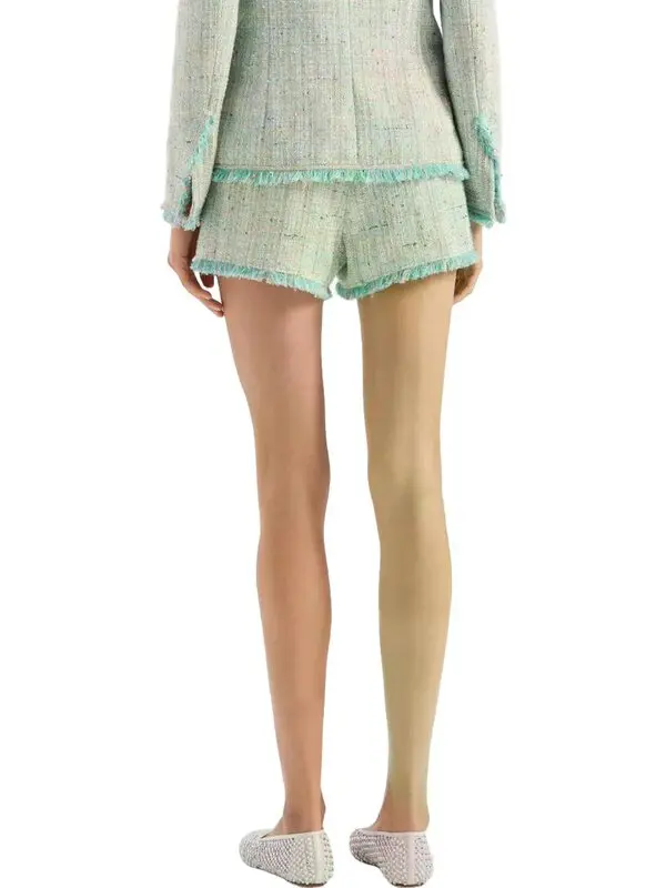 GENNY Fringed Sequined Shorts - Blue