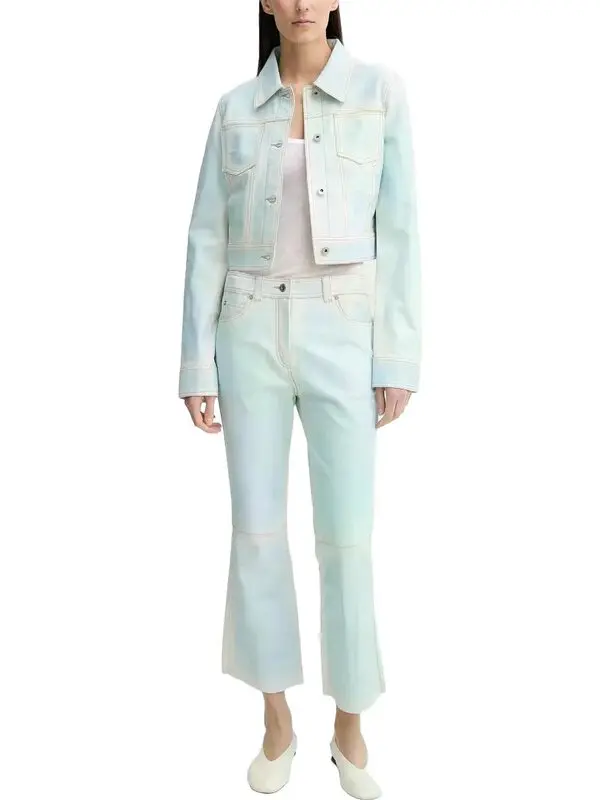 STAND STUDIO Calliope Buttoned Leather Jacket - Blue