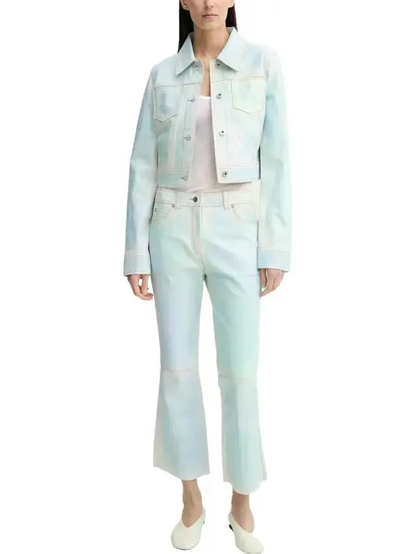 STAND STUDIO Michaela Belt-loop Leather Trousers - Blue
