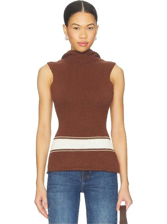 YELLOW THE LABEL Louis Knit Tank Top In . Also - Chocolate