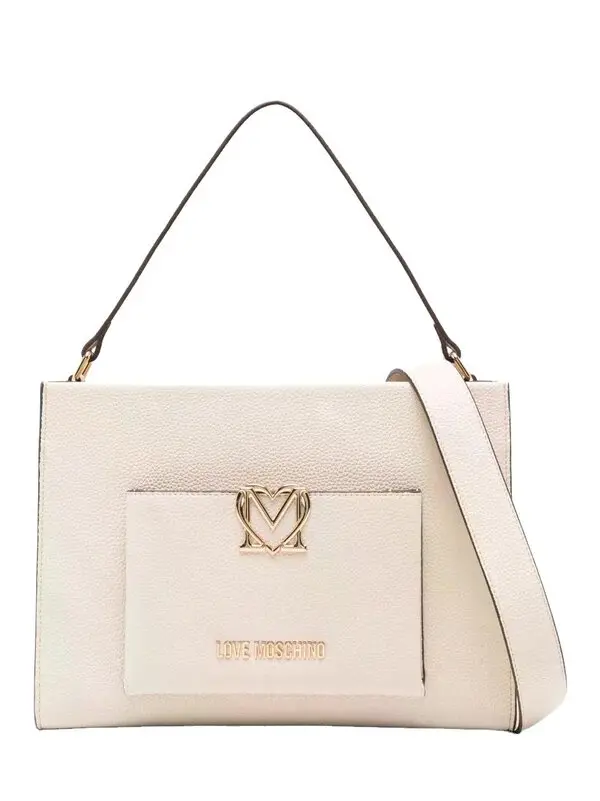 Moschino Logo-plaque Tote Bag - Neutrals