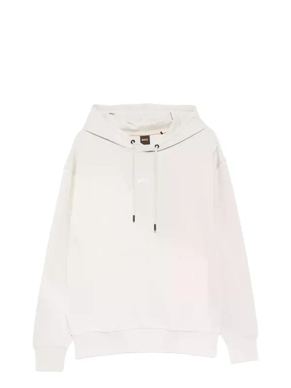 BOSS Drawstring Logo-detail Hoodie - Neutrals