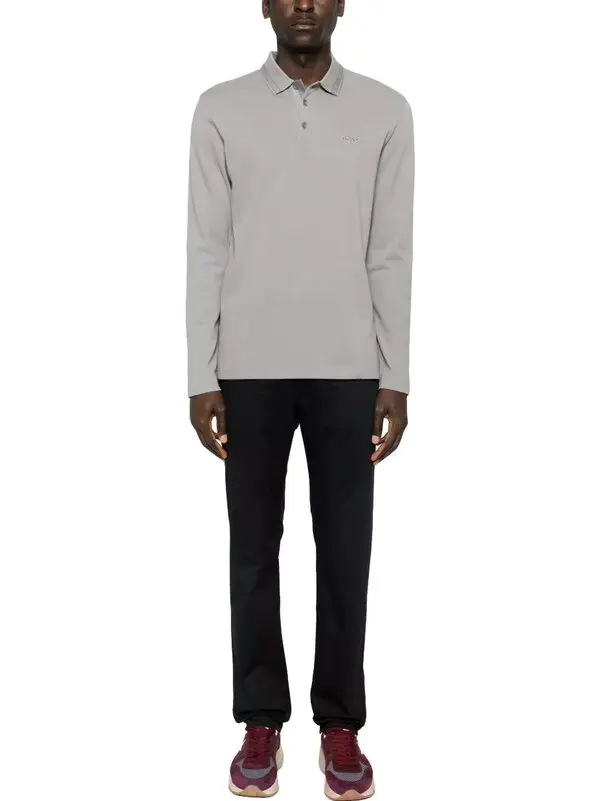 BOSS Long-sleeve Polo Shirt - Grey