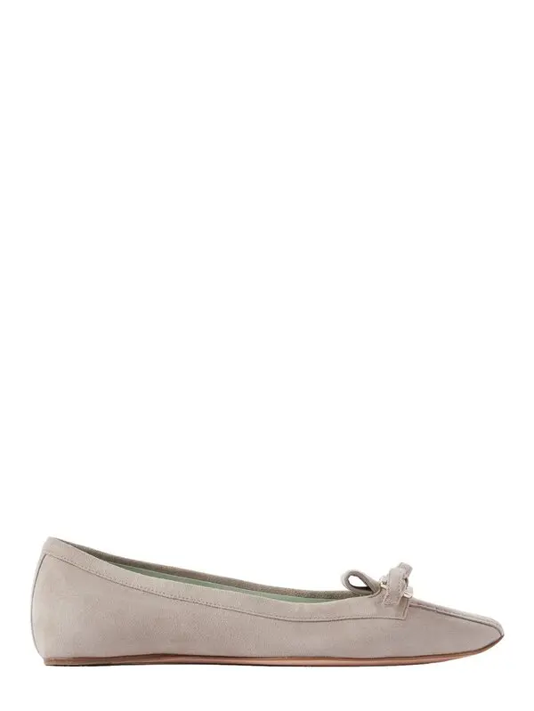 ROGER VIVIER Trompette Embellished Suede Loafers - Brown