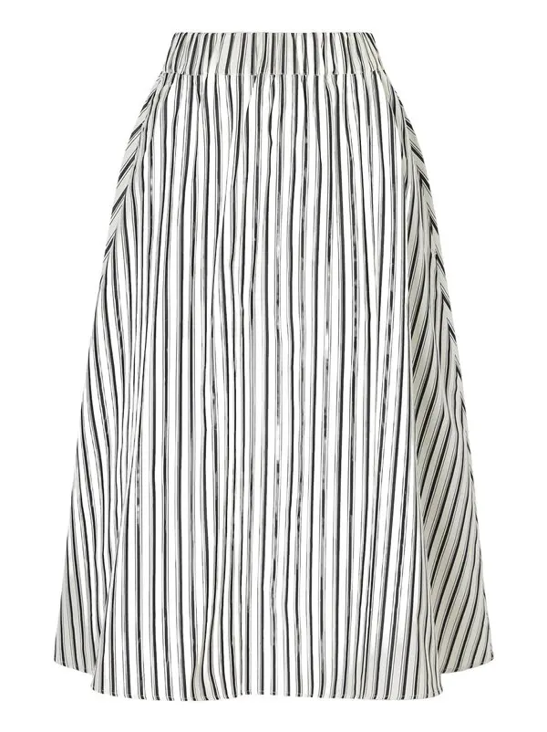 Maria Mcmanus Striped Organic Cotton-poplin Midi Skirt - Multi