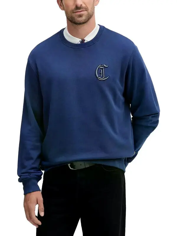 Just Cavalli Logo-patch Crew-neck Sweatshirt - Blue