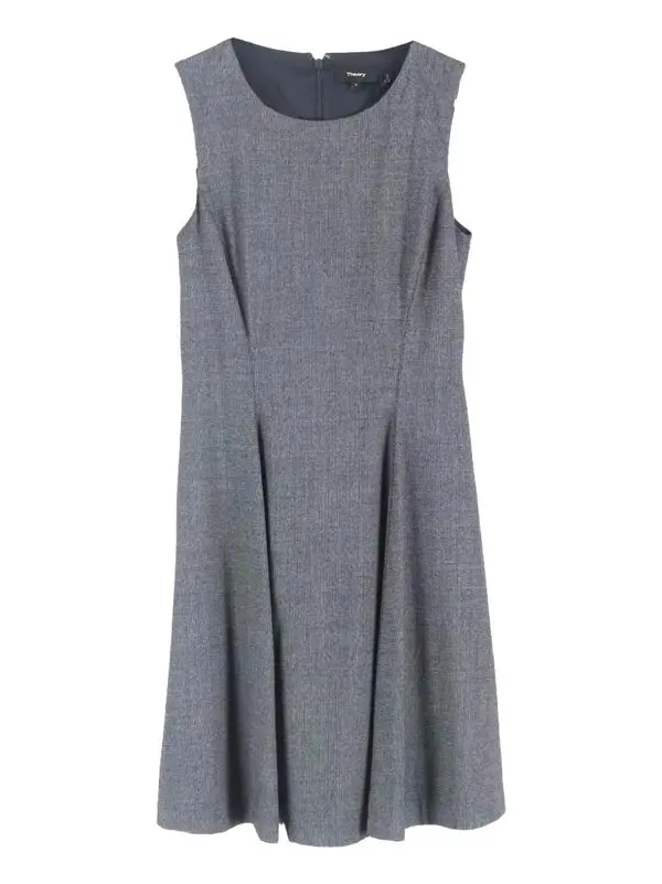 Theory Tweed Sleeveless Flared Dress - Grey