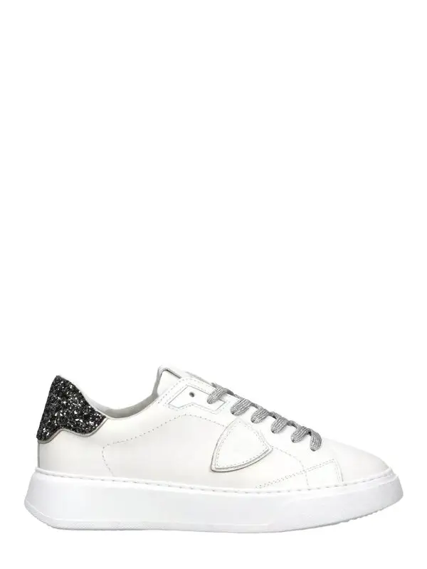 Philippe Model Temple Glitter-detail Sneakers - White