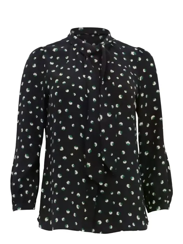 Marc Jacobs Printed Tie Neck Blouse - Blue