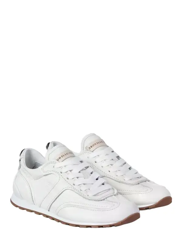 Brunello Cucinelli Lace-up Leather Sneakers - White