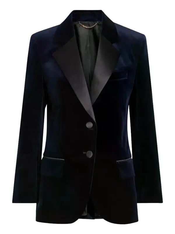 Victoria Beckham Lapel Button Jacket - Blue