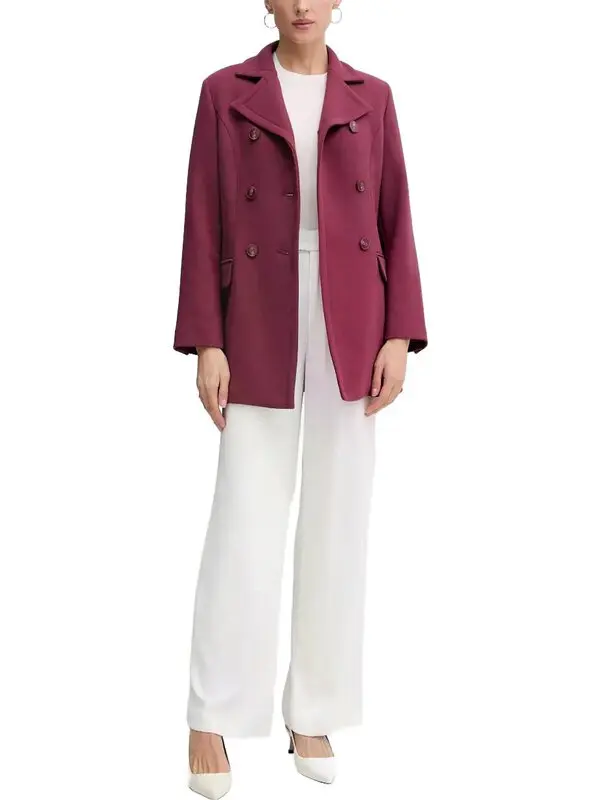 Sisley Double-breasted Coat - Red