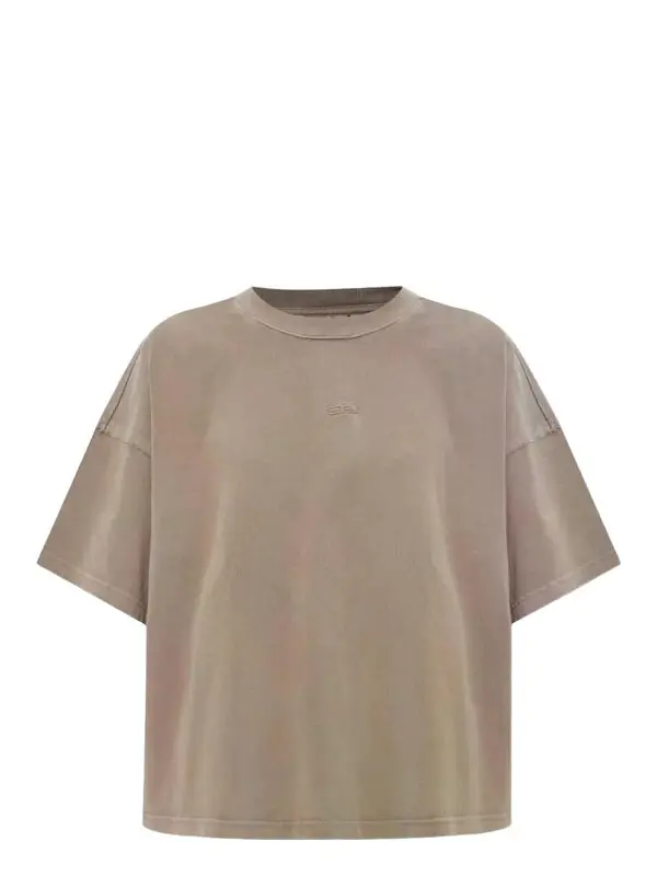 GESTUZ Logo-embroidered T-shirt - Brown