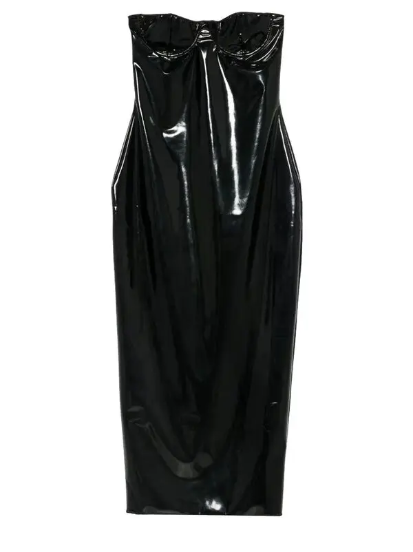 Oseree Strapless Midi Dress - Black