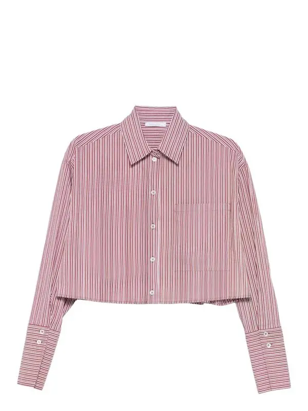 Patrizia Pepe Striped Cropped Shirt - Red
