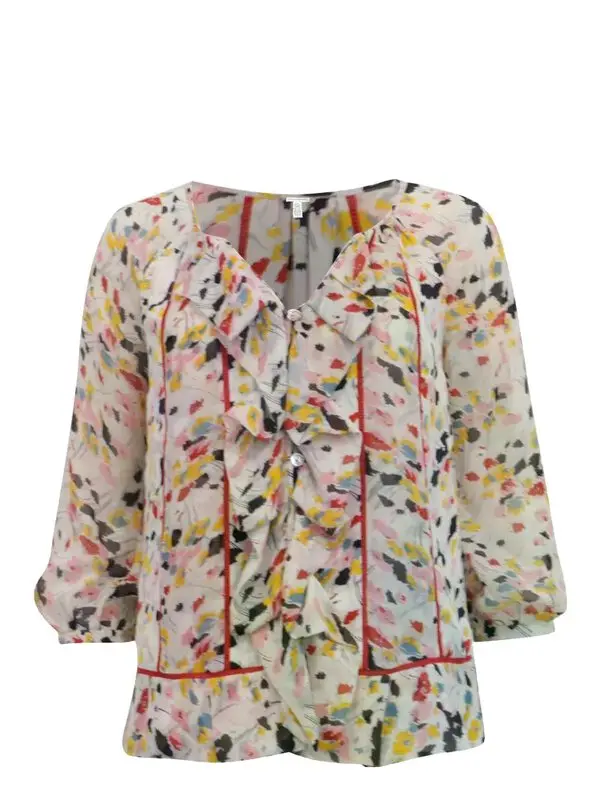 Diane Von Furstenberg Marlene Ruffled Blouse - Neutrals