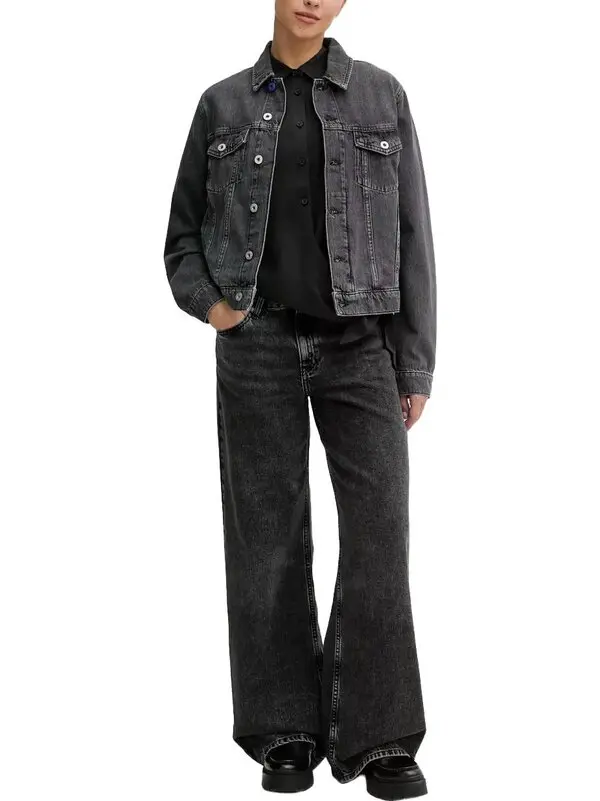 Karl Lagerfeld Wide-leg Denim Trousers - Grey